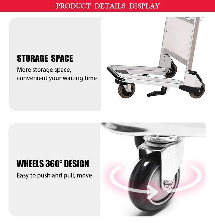 Airport Luggage Trolley With Hand Brake – JinTa Display